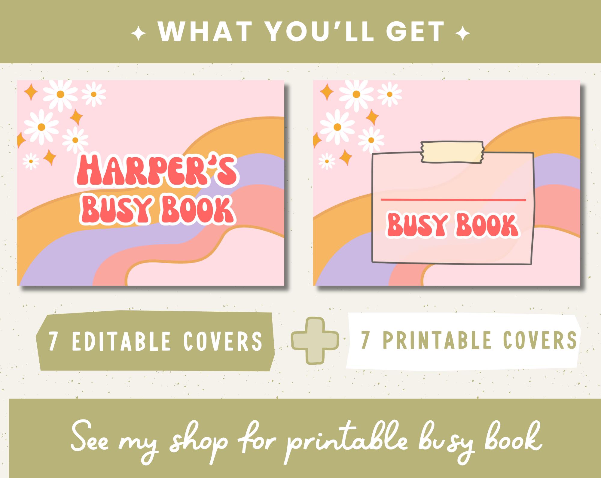 Personalized Busy Book Cover Printables - Customizable and Editable ...