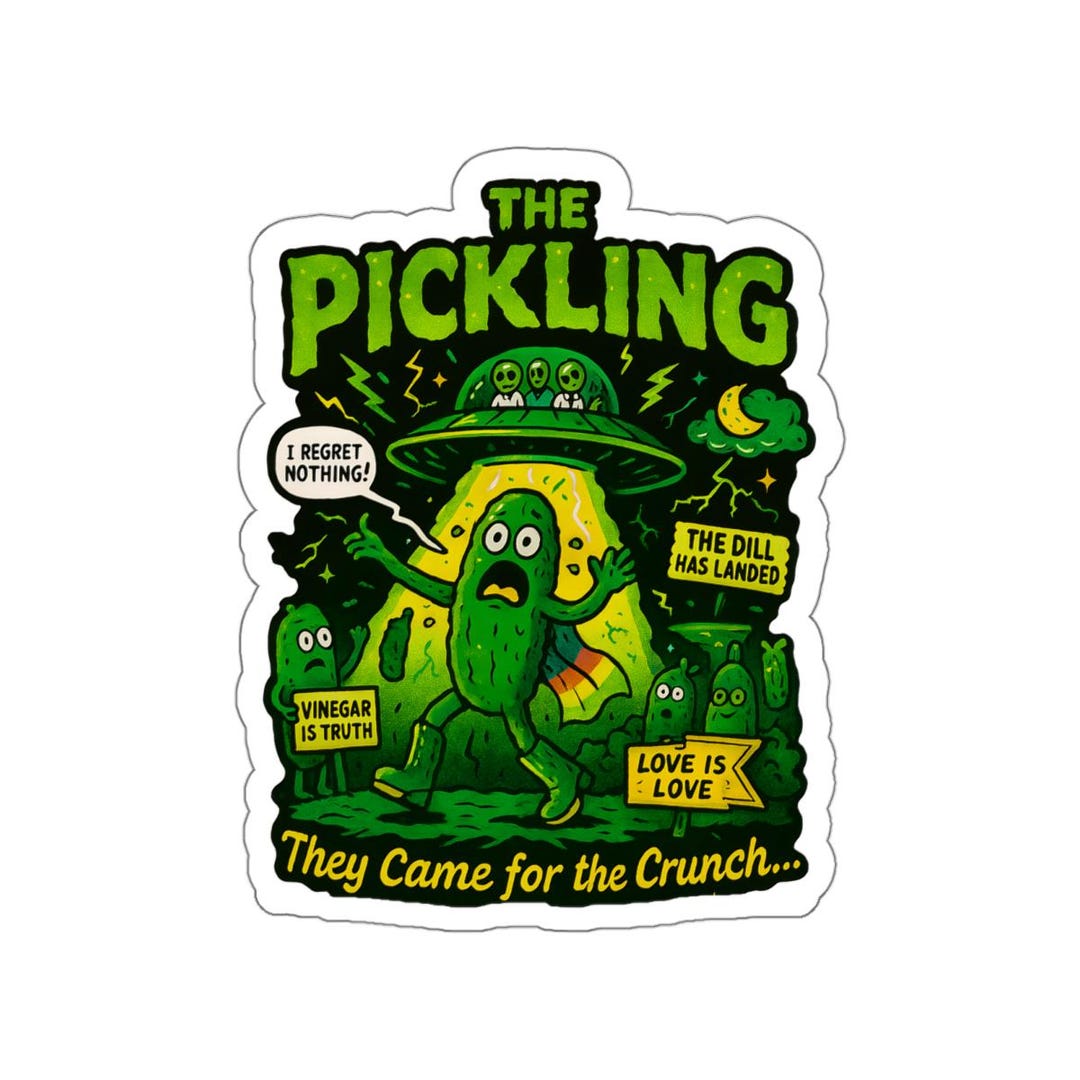 The Pickling Alien Pickle Vinyl Die Cut Sticker - Etsy