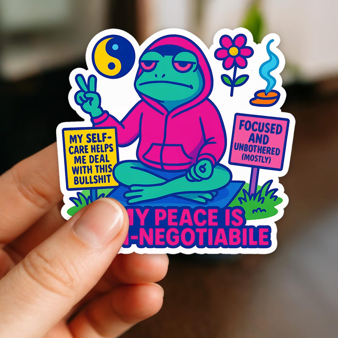 Namaste the Hell Away Frog Vinyl Die Cut Sticker - Etsy