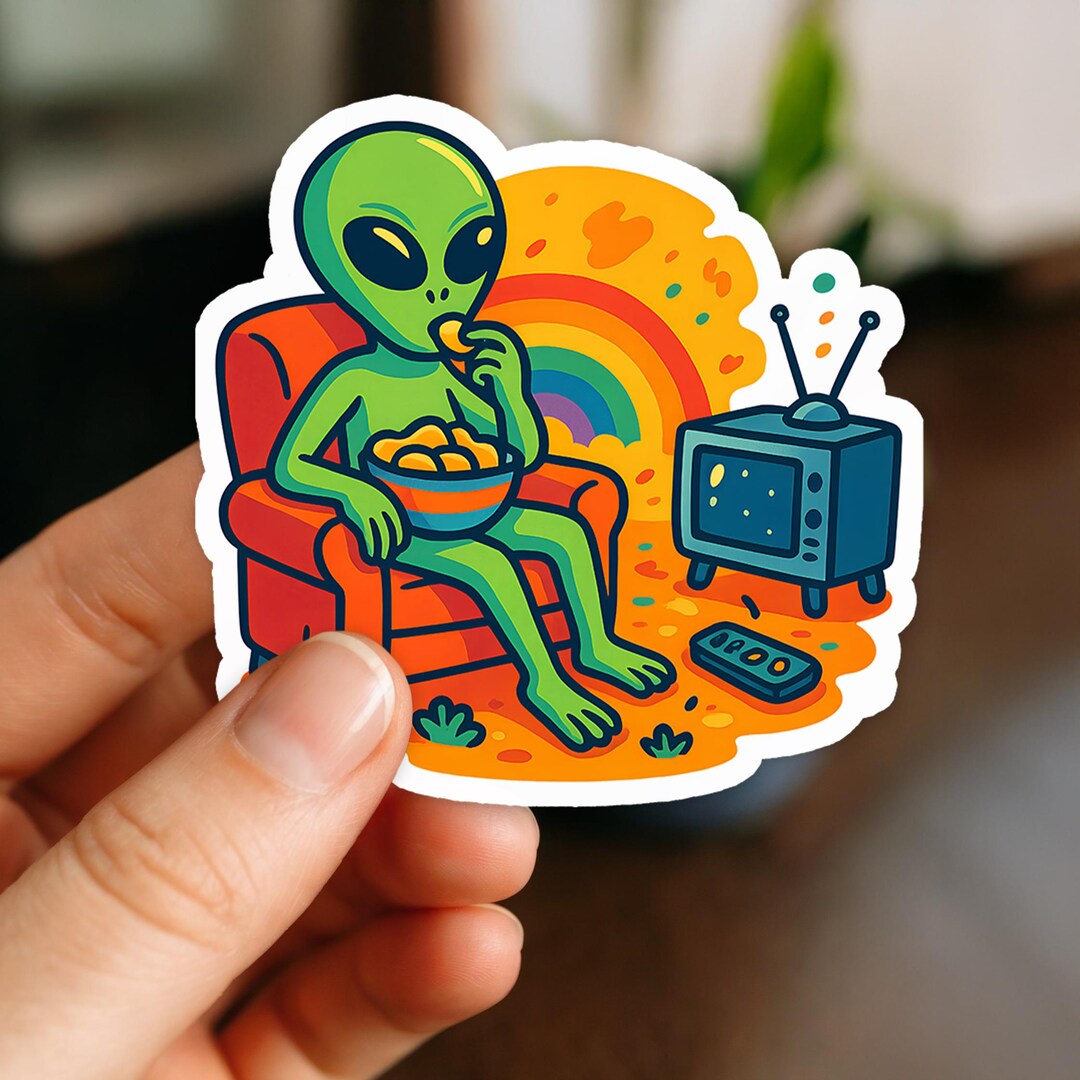Alien Couch Potato Vinyl Die Cut Sticker - Etsy