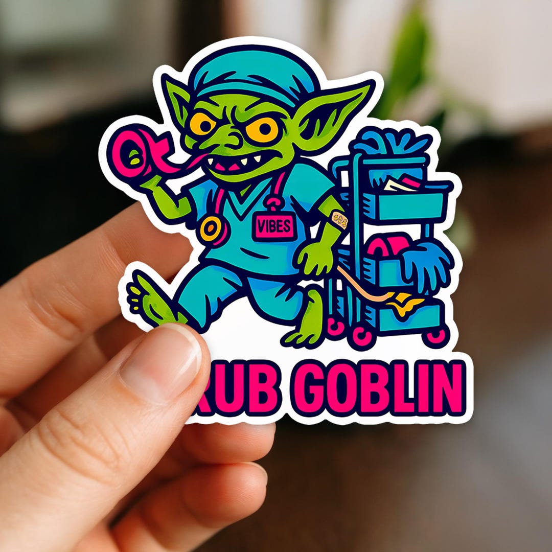 Scrub Goblin Nurse Vinyl Die Cut Sticker - Etsy