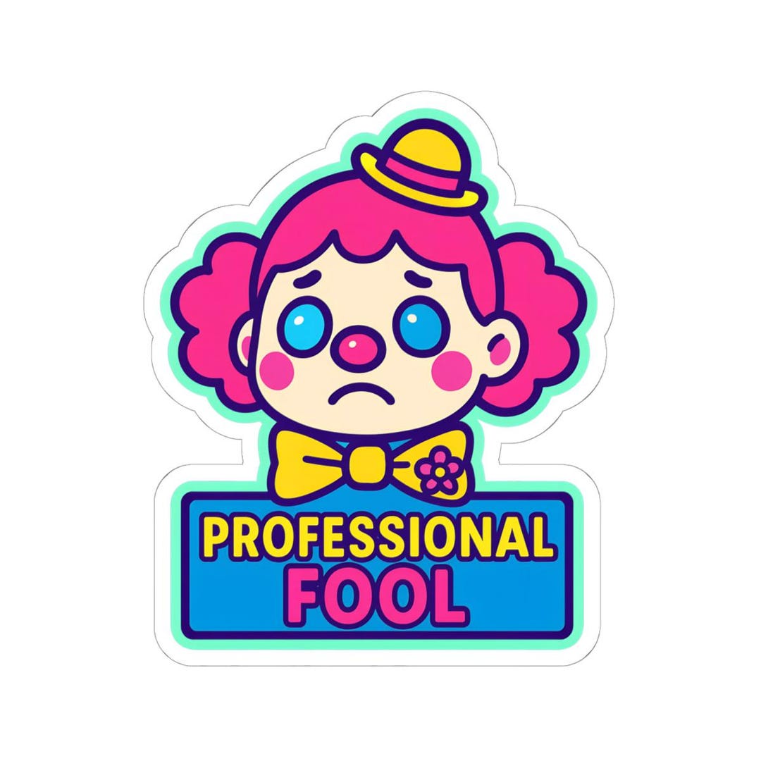 Professional Fool Clown Vinyl Kiss-cut Sticker - Etsy