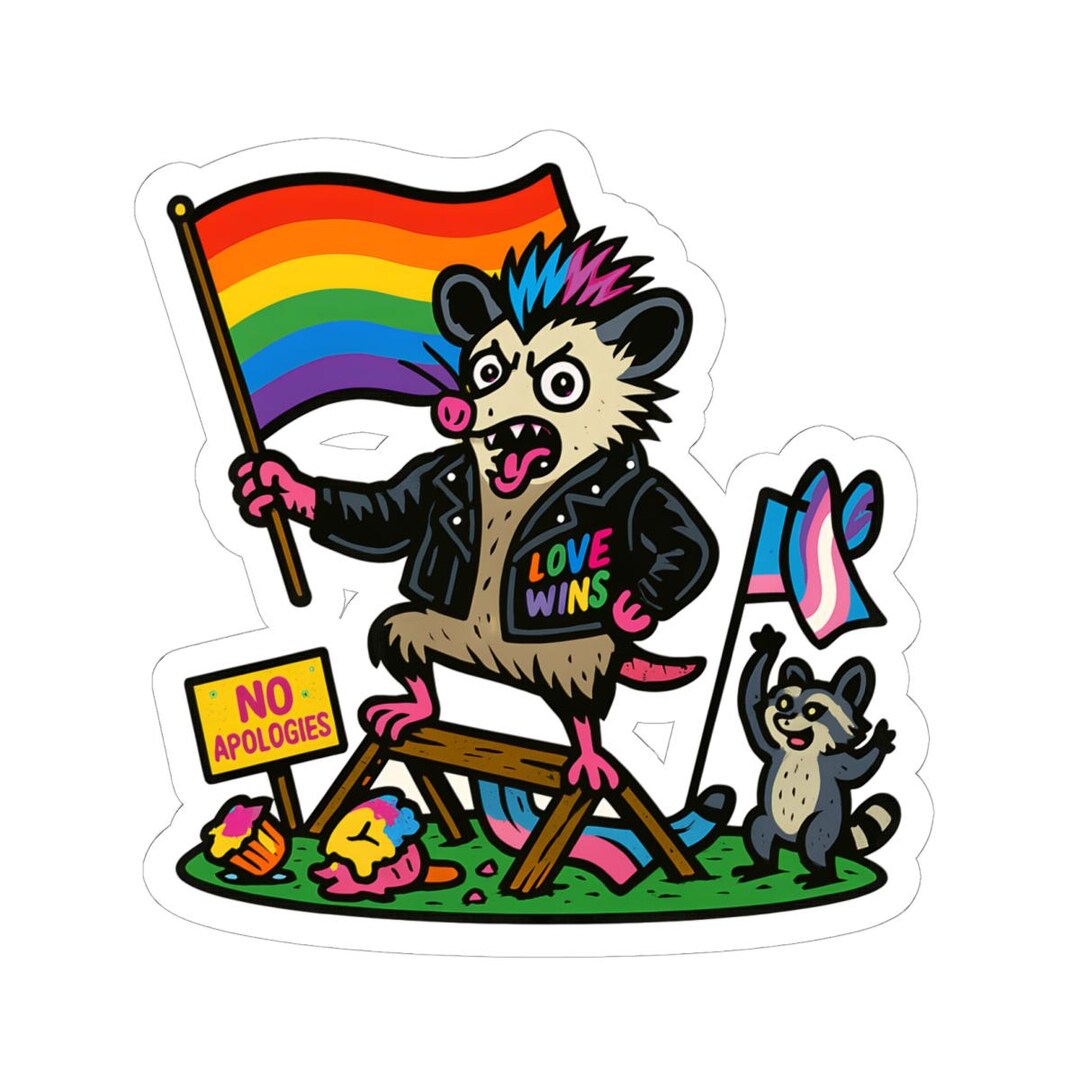 Punk Rock Possum Pride Vinyl Die Cut Sticker - Etsy