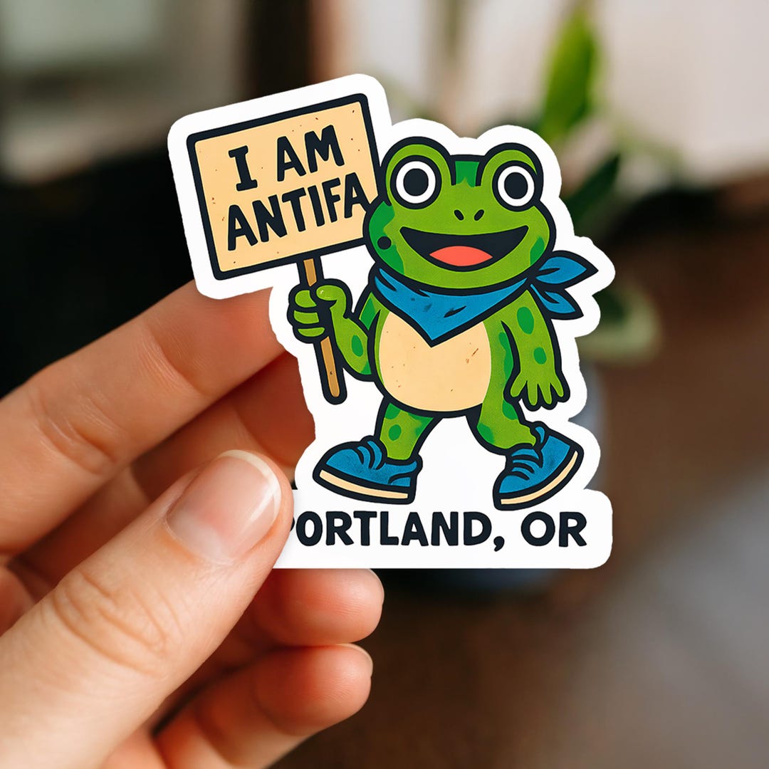 Portland Oregon Antifa Frog Vinyl Die Cut Sticker - Etsy