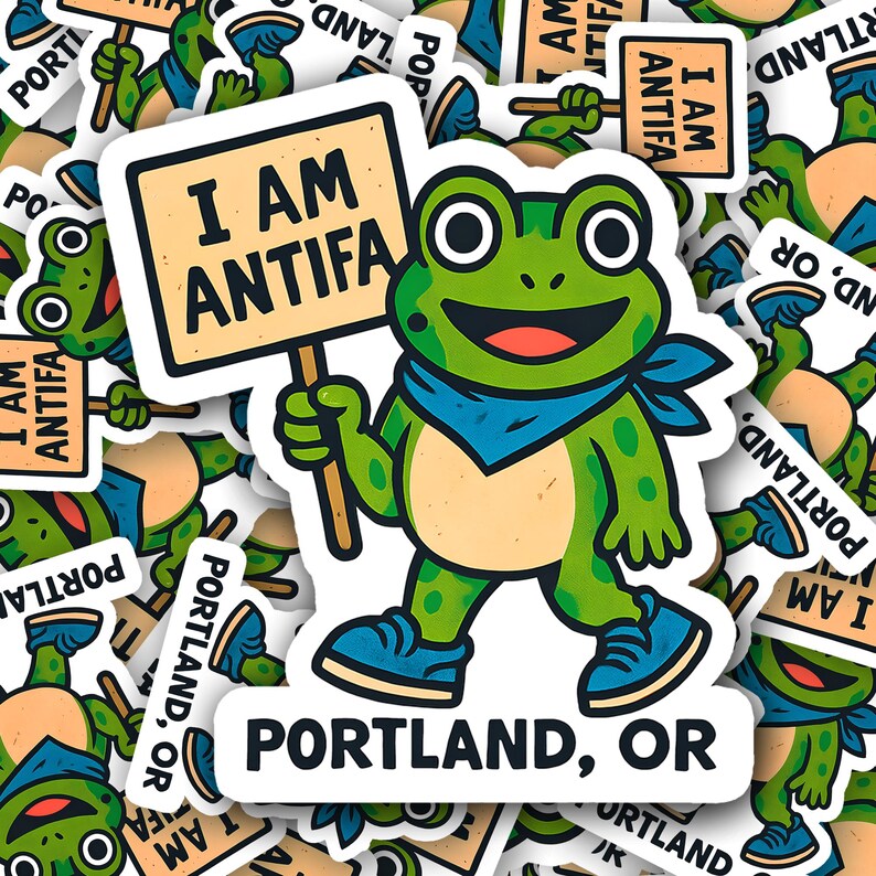 Portland Oregon Antifa Frog Vinyl Die Cut Sticker - Etsy