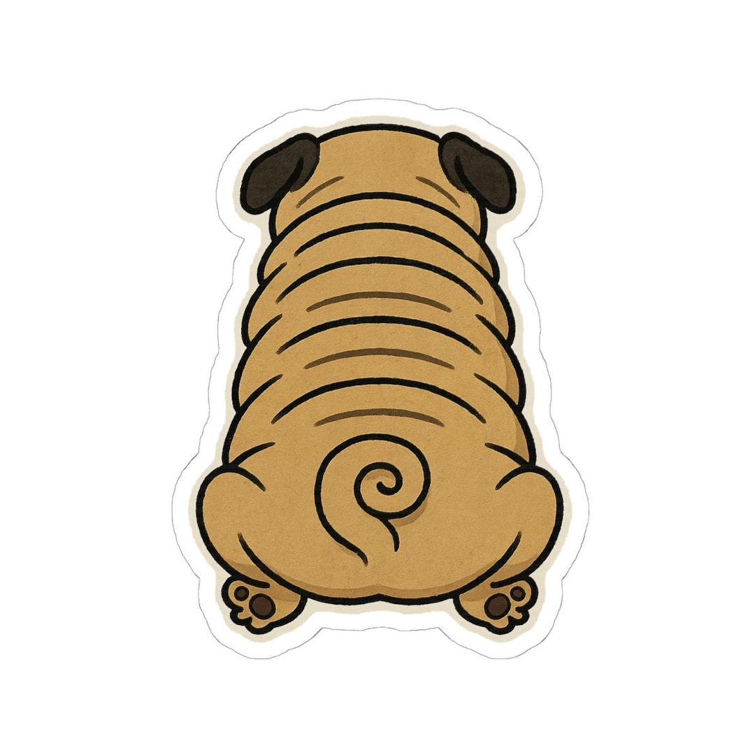 Pug Butt Vinyl Die Cut Sticker - Etsy