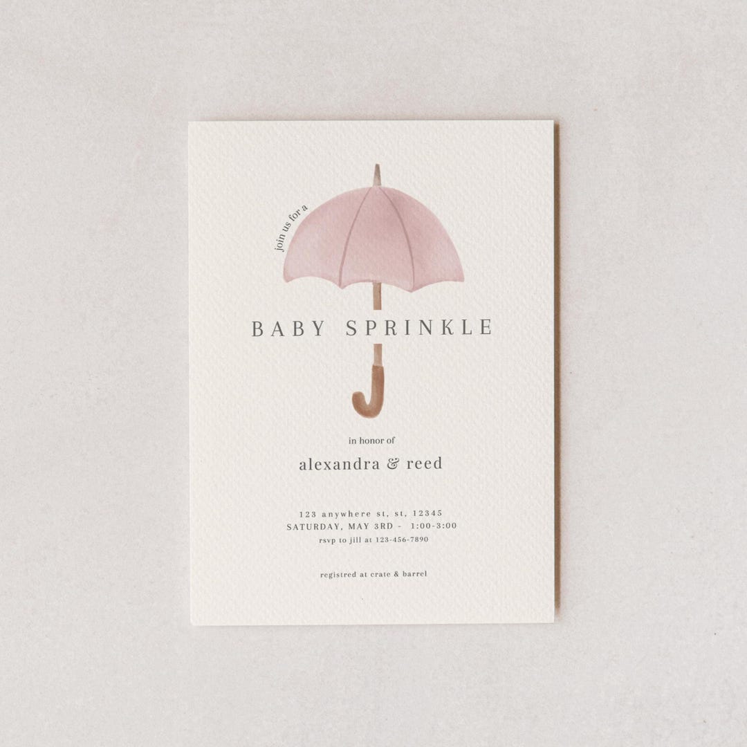 Baby Pink Sprinkle Shower Invite - Digital Download - Editable - Etsy