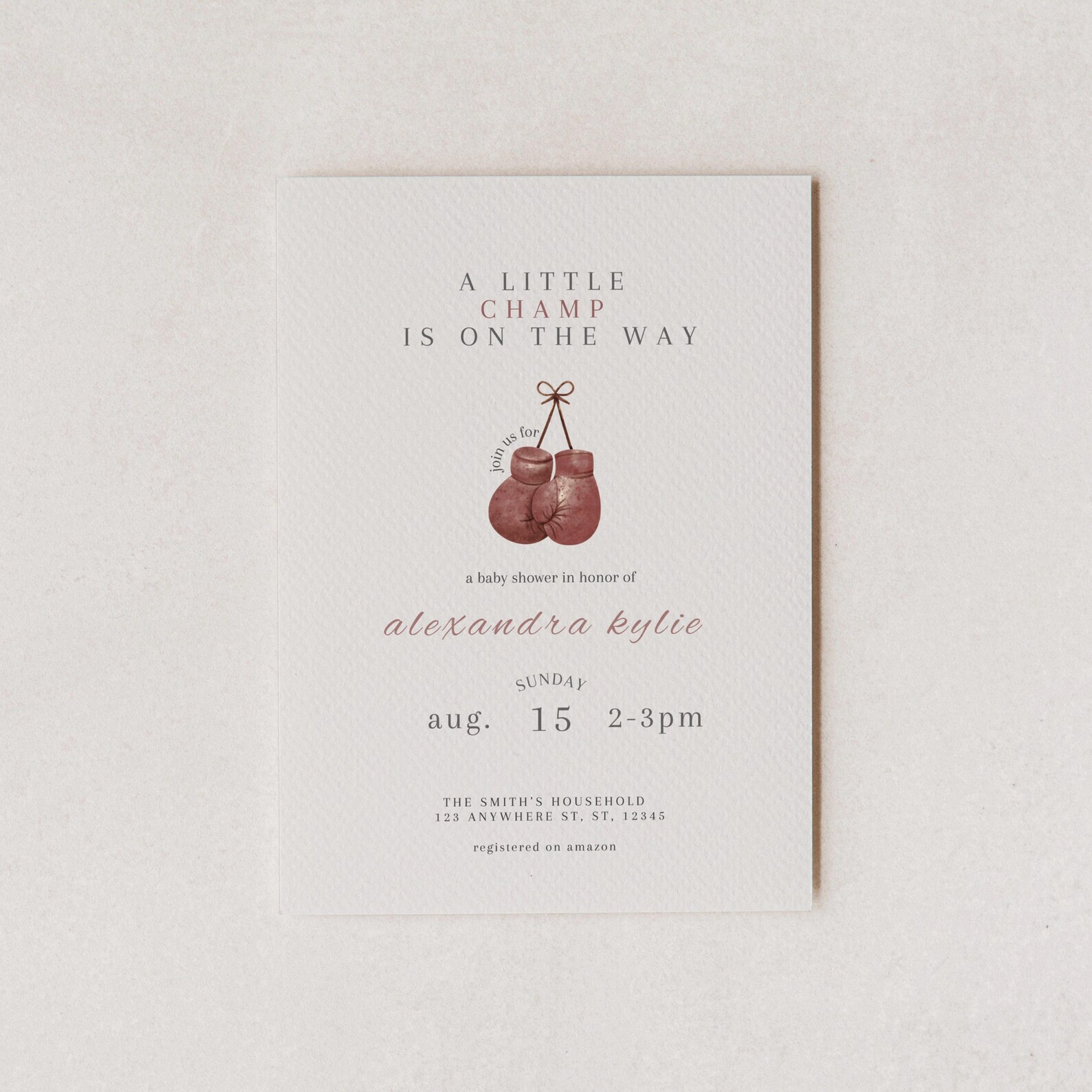 Watercolor Boxing Baby Shower Invite - Digital Download - Editable - Etsy