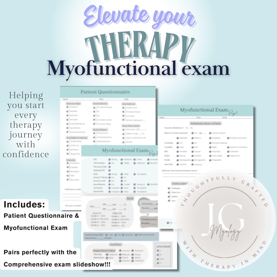 Myofunctional Comprehensive Exam Form - Etsy