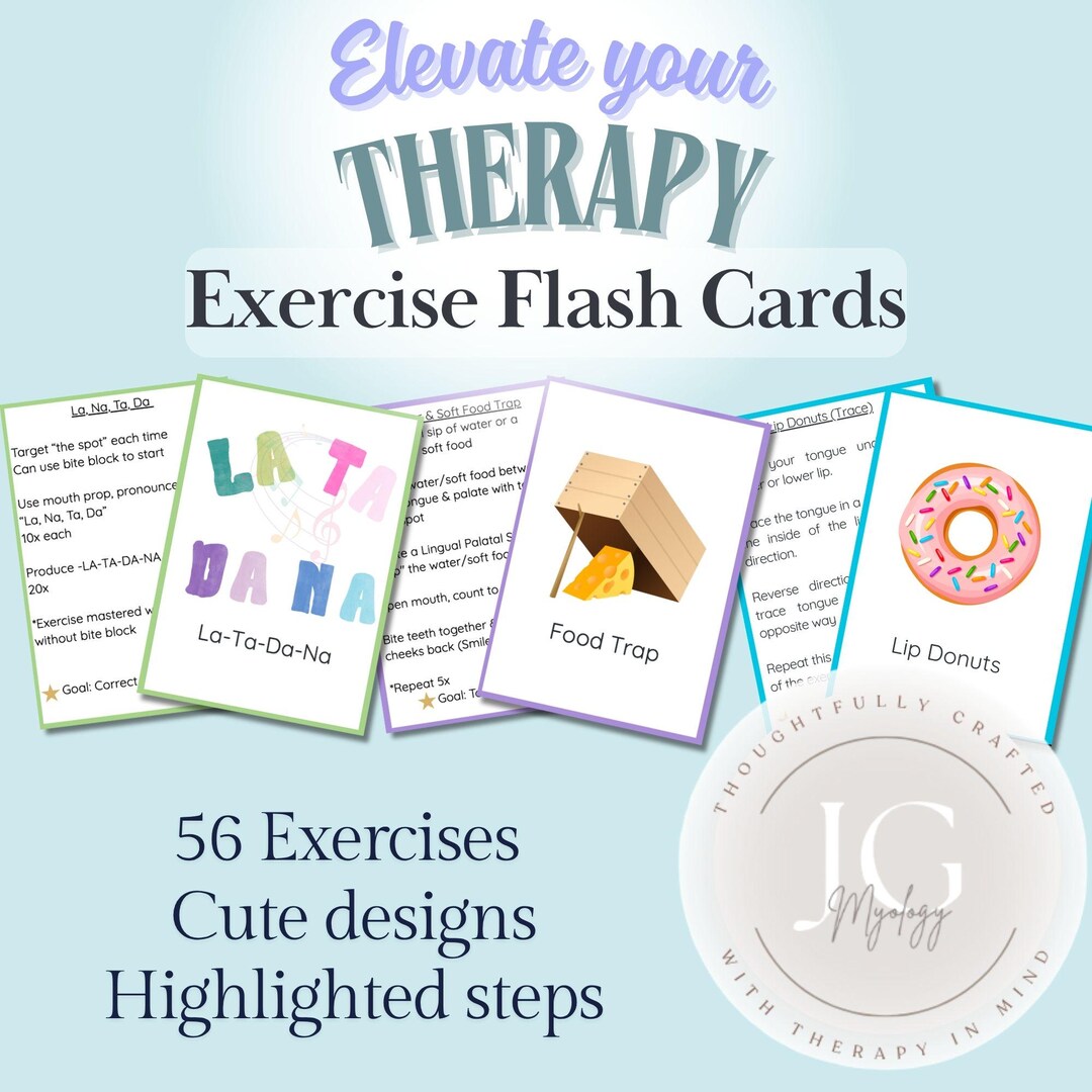 56 Myofunctional Therapy Exercise Cards (NEW!) - Etsy