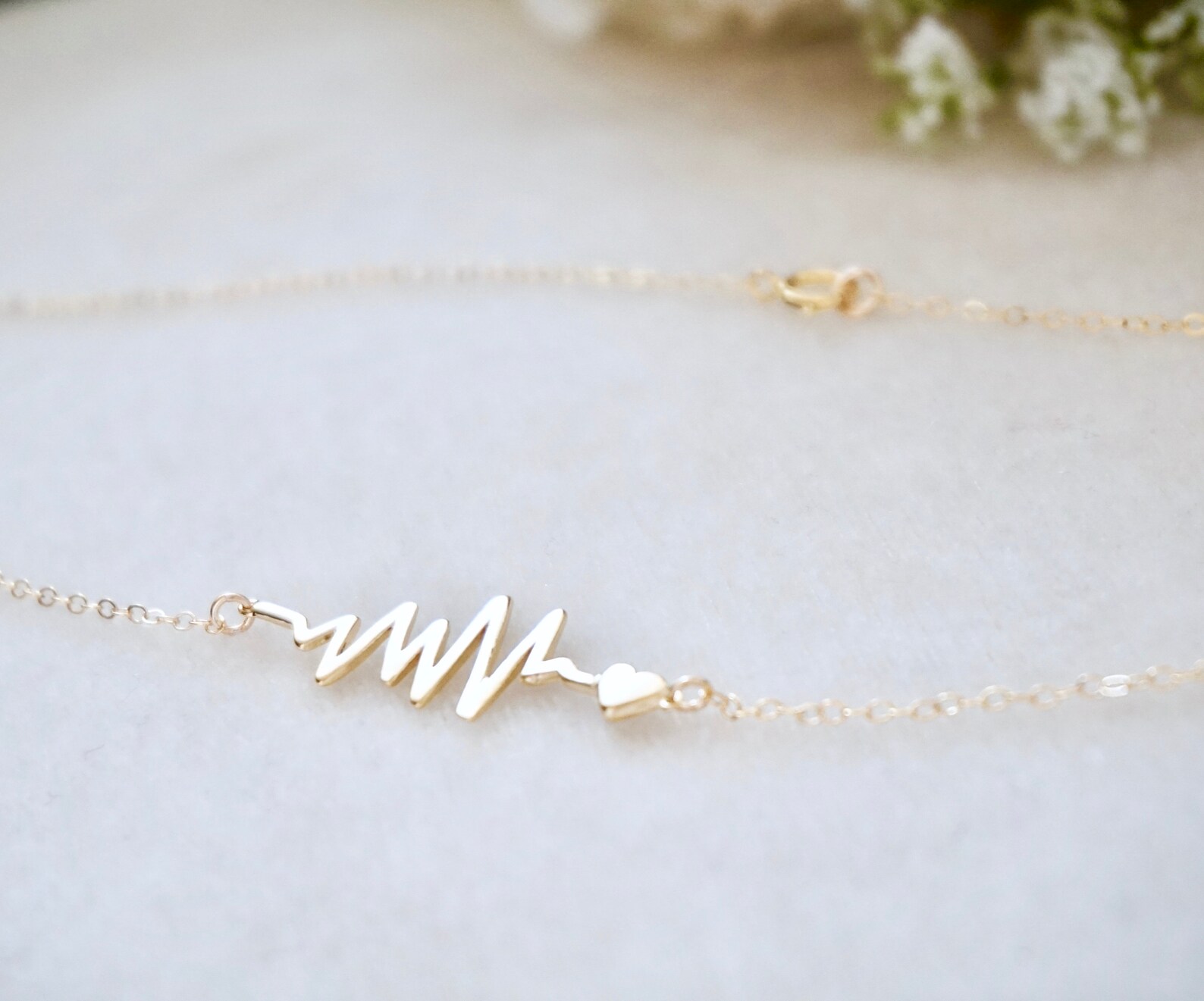 Gold Heartbeat Necklace Heart Beat Pendant Necklace Jewelry - Etsy