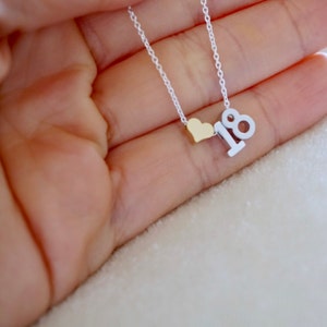 Silver Number Necklace Sports Number Necklace Personalized Number ...