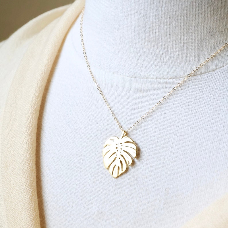 Monstera Necklace Monstera Pendant Necklace Monstera Leaf - Etsy