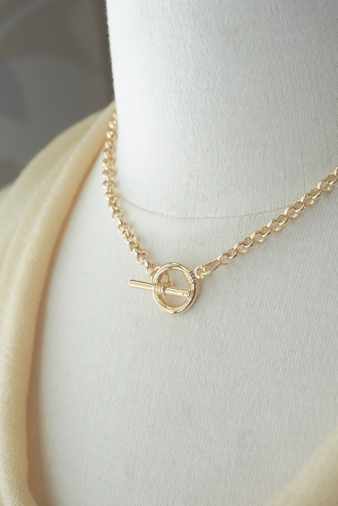 The Rolo Necklace - Gold Toggle Necklace, Rolo Chain Necklace, Layering ...
