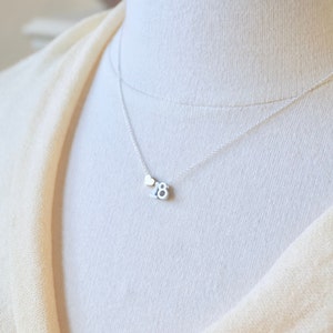 Silver Number Necklace Sports Number Necklace Personalized Number ...