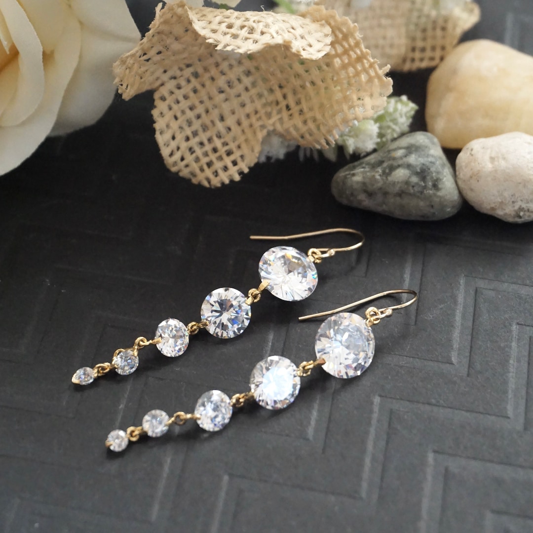Crystal Bridal Earrings Crystal Wedding Earrings Rhinestone Earrings ...