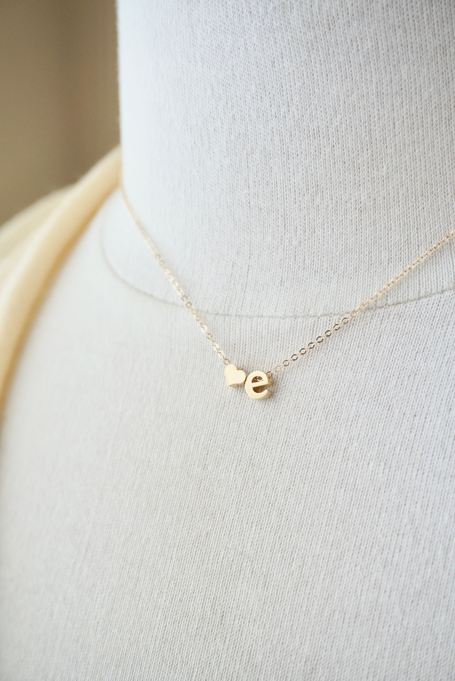 Personalized Initial Necklace Dainty Gold Necklace | Etsy