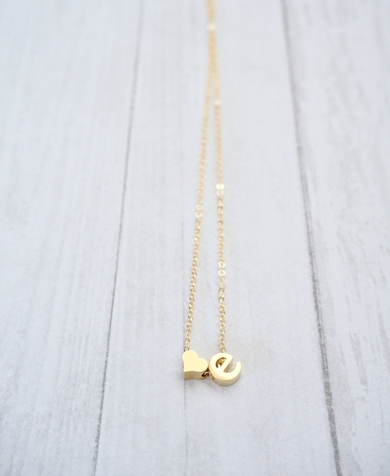 Personalized Initial Necklace Dainty Gold Necklace - Etsy