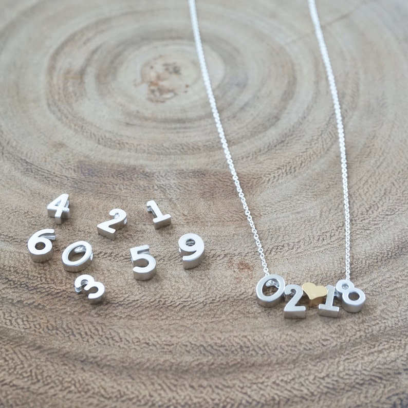 Silver Number Necklace Sports Number Necklace Personalized - Etsy