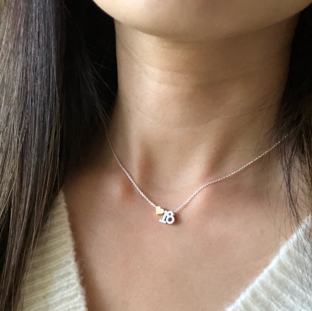 Silver Number Necklace Sports Number Necklace Personalized Number ...