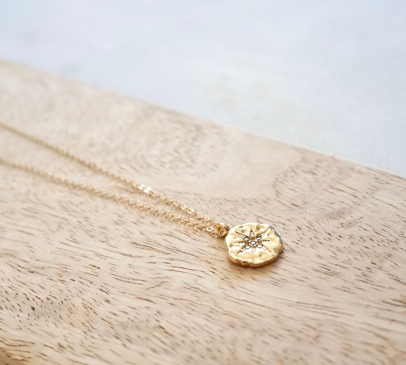 Gold North Star Necklace North Star Coin Necklace North | Etsy