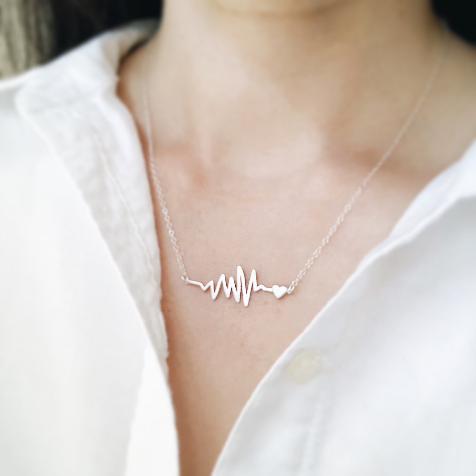 Gold Heartbeat Necklace Heart Beat Pendant Necklace Jewelry | Etsy
