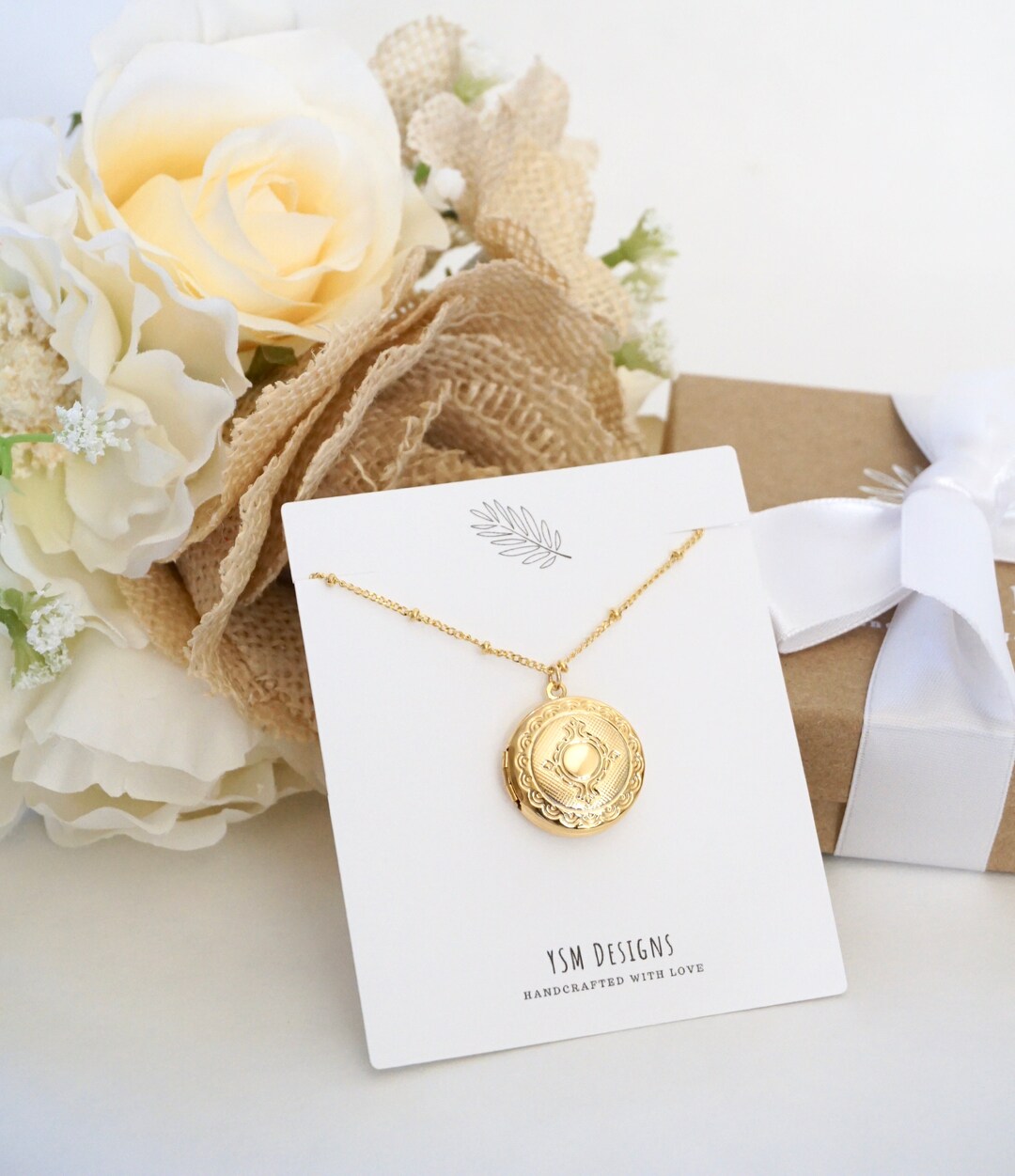 Round Locket Necklace Locket Pendant Necklace, Gold Locket, Gold ...