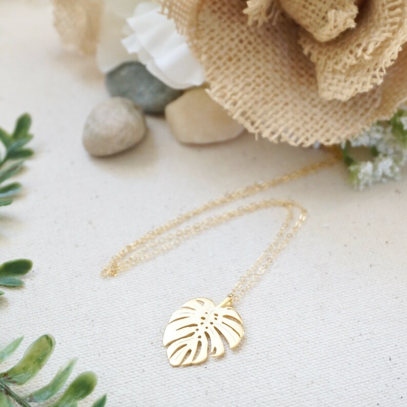 Monstera Necklace Monstera Pendant Necklace Monstera Leaf - Etsy
