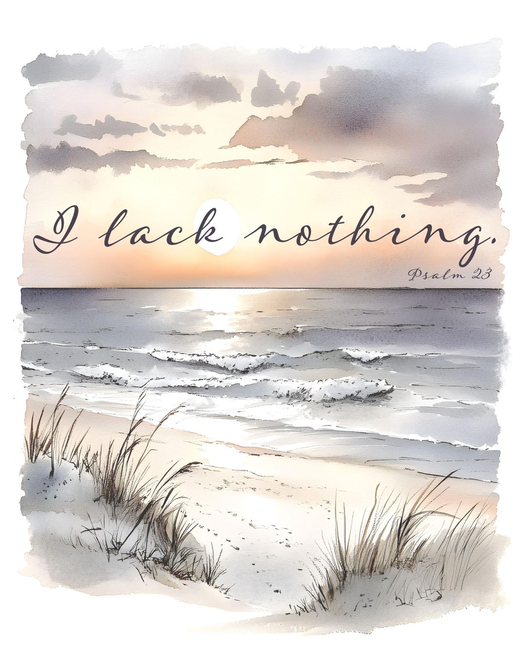 Psalm 23 Printable Art "i Lack Nothing." Digital Download - Etsy