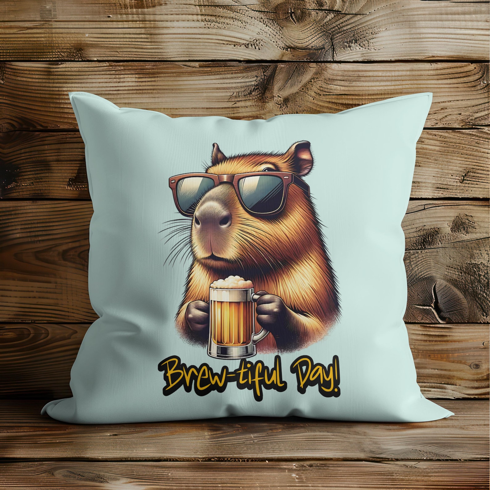 Funny Capybara Drinking Beer PNG: Brew Pun, Kawaii Capybara, Quirky ...