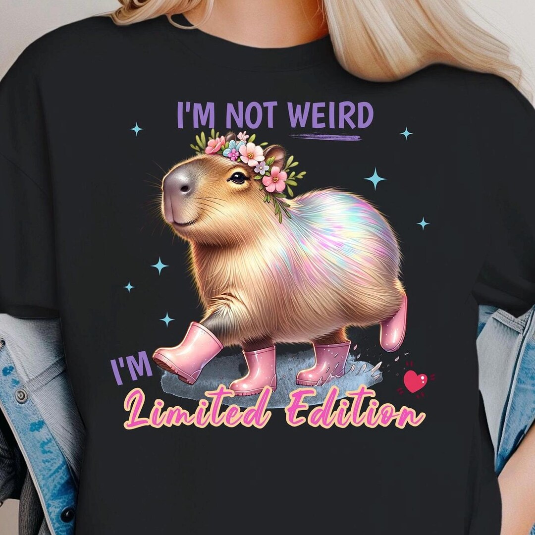 Iridescent Capybara PNG: Quirky Capybara, Holographic Animal Design ...