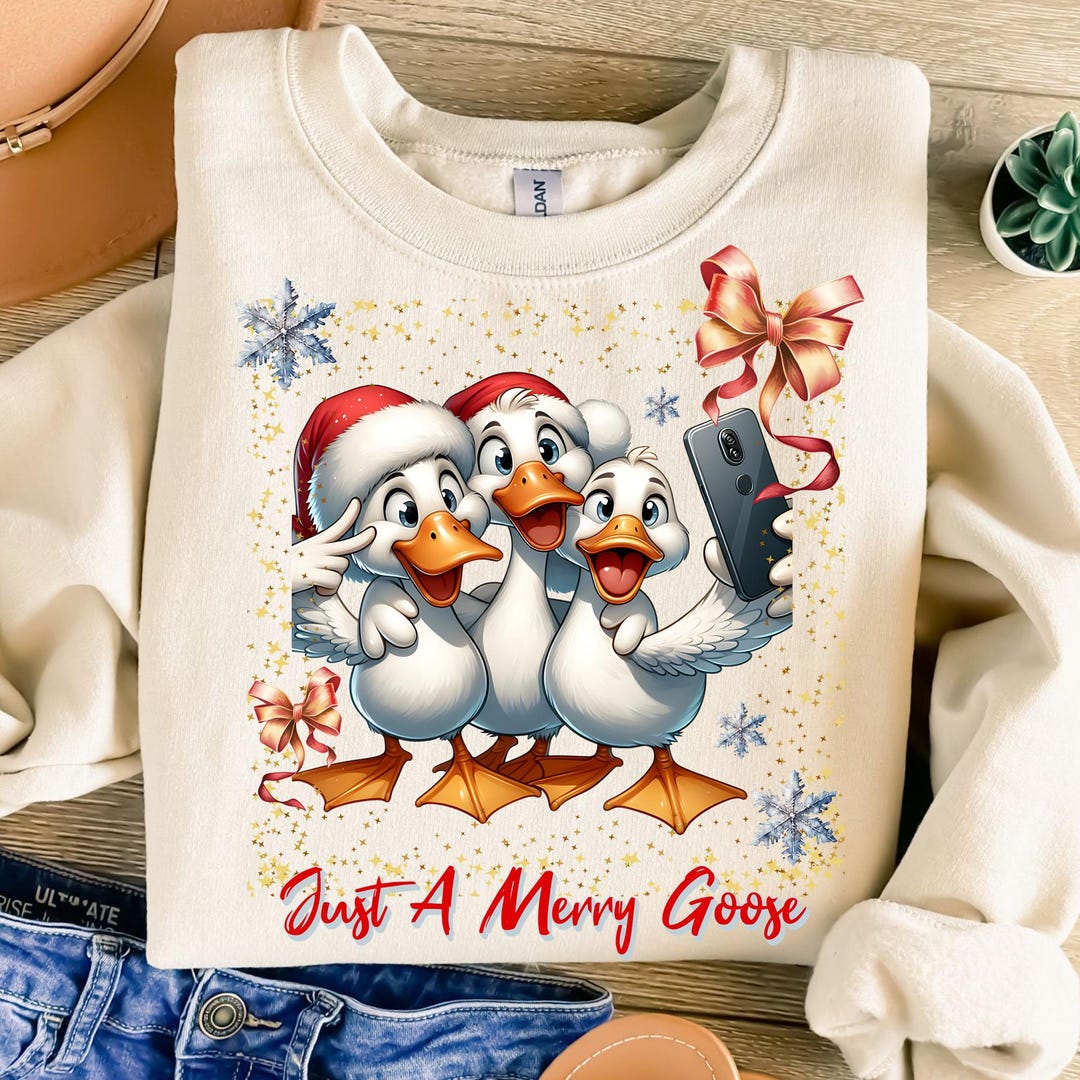 Just a Merry Goose PNG: Santa Goose, Coquette Christmas, Funny Xmas ...