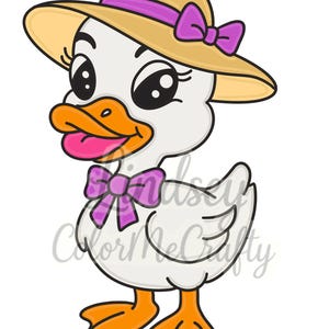 Digital Template | Miss Polly Duck Template | Sunhat Duck | Printable ...