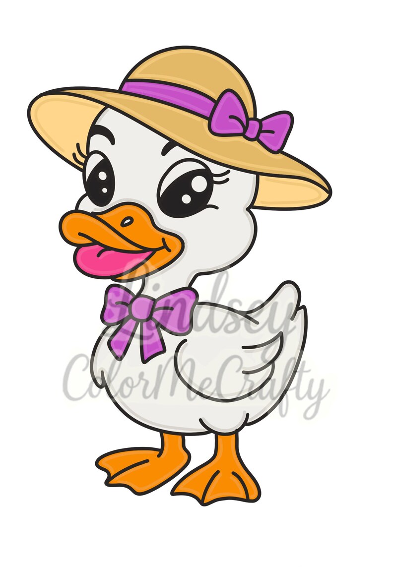 Digital Template | Miss Polly Duck Template | Sunhat Duck | Printable ...