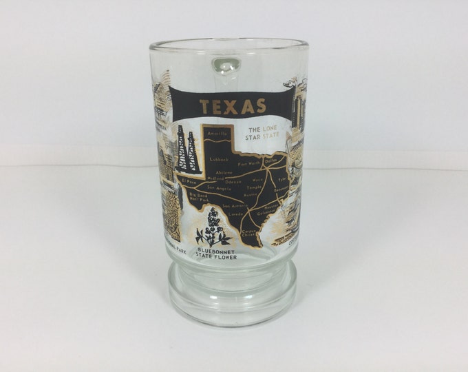Vintage State of Texas Souvenir Glass Mug - Etsy