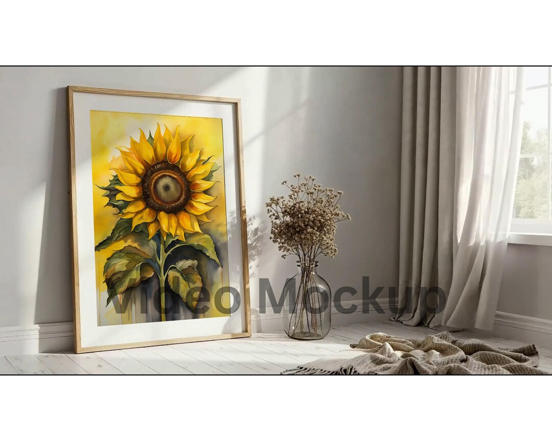 Animated Wall Art Mockup: Minimalist Wood Frame Video (PSD & Canva) - Etsy