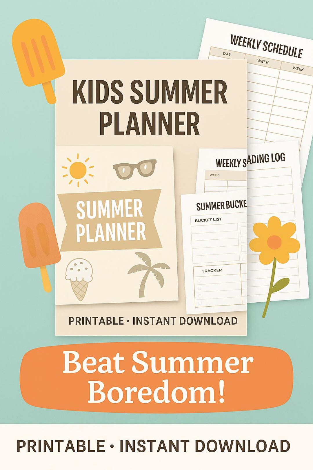 Kids Summer Planner Printable – Daily & Weekly Schedule for Ages 5-12 ...