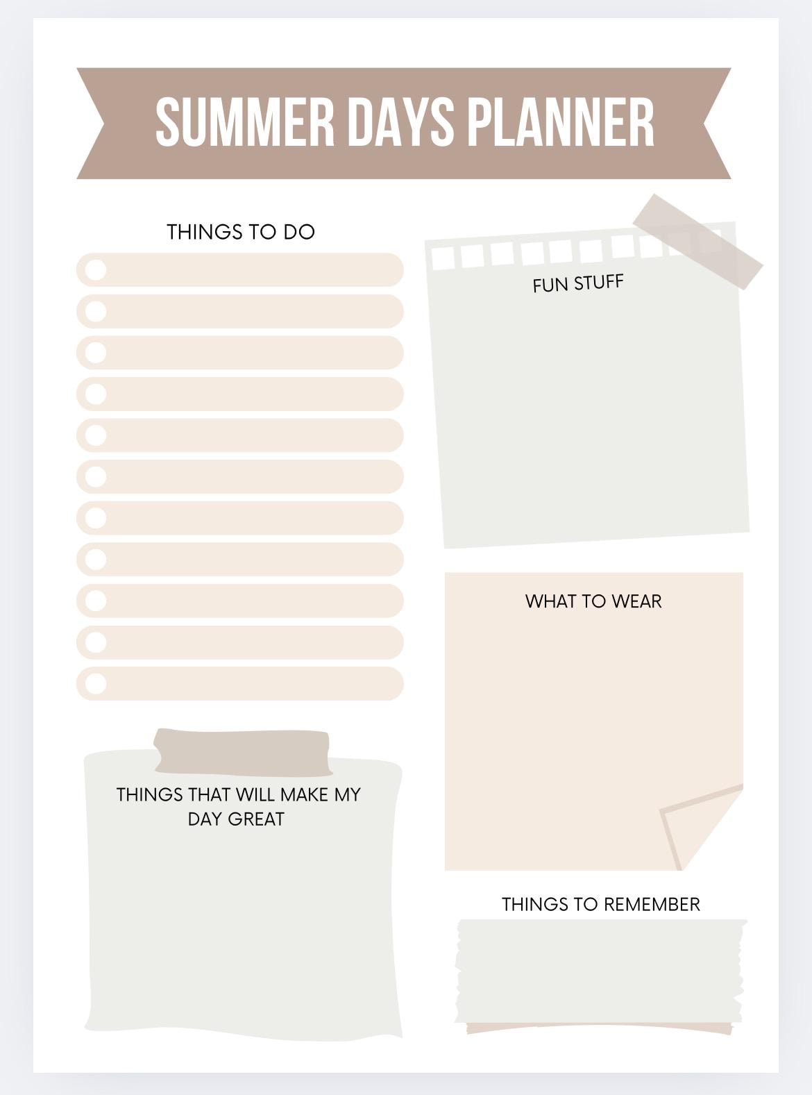 Kids Summer Planner Printable – Daily & Weekly Schedule for Ages 5-12 ...