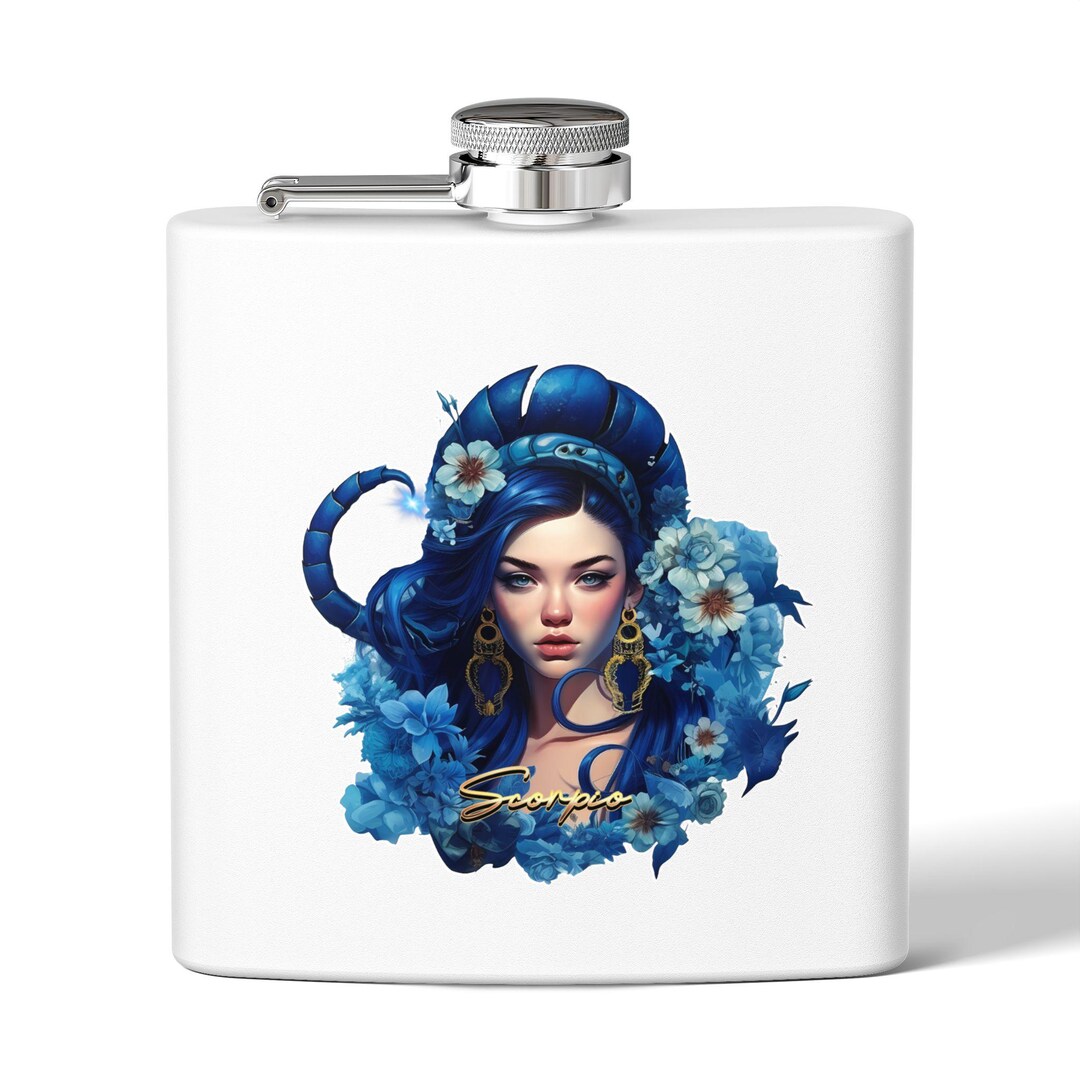 Gorgeous Floral Art Stainless Steel Flask, 6oz, Unique Gift for Her ...