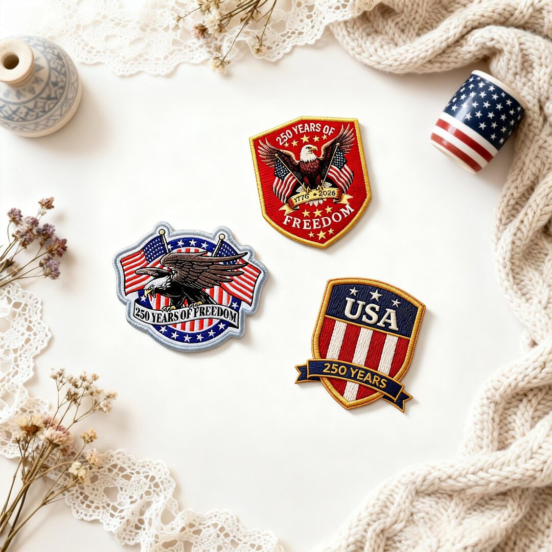USA 250th Anniversary Embroidered Patch, 1776–2026 USA Eagle Patch ...