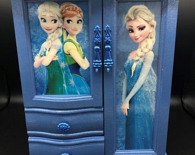 Disney's Frozen Anna and Elsa Upcycled Jewelry & Trinket Box - Etsy