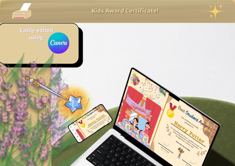 Editable Student Award Certificate Template - Canva Design - Etsy