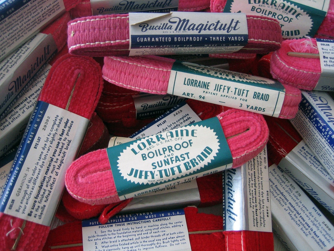 One Skein Vintage 1940s Tuft Cotton Braid for Chenille Tufted Effect ...