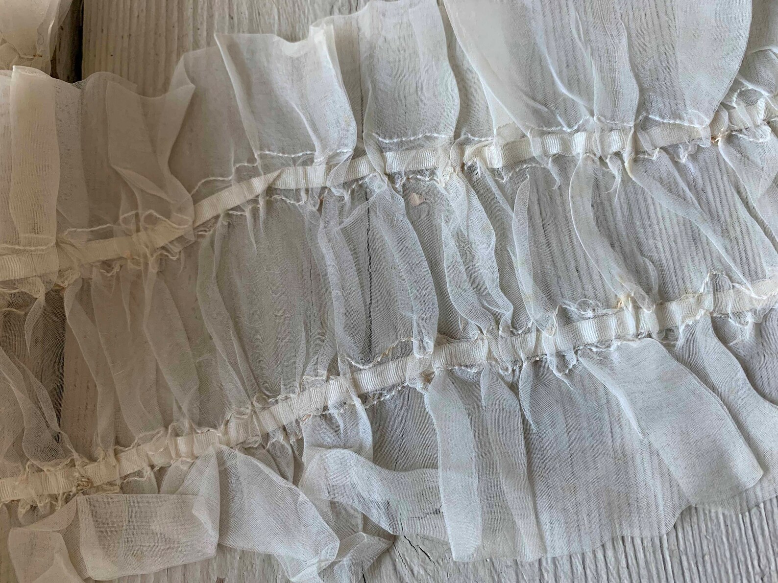 By the Foot Gossamer Pleated and Gathered Trim Repurposed From a 1920s ...