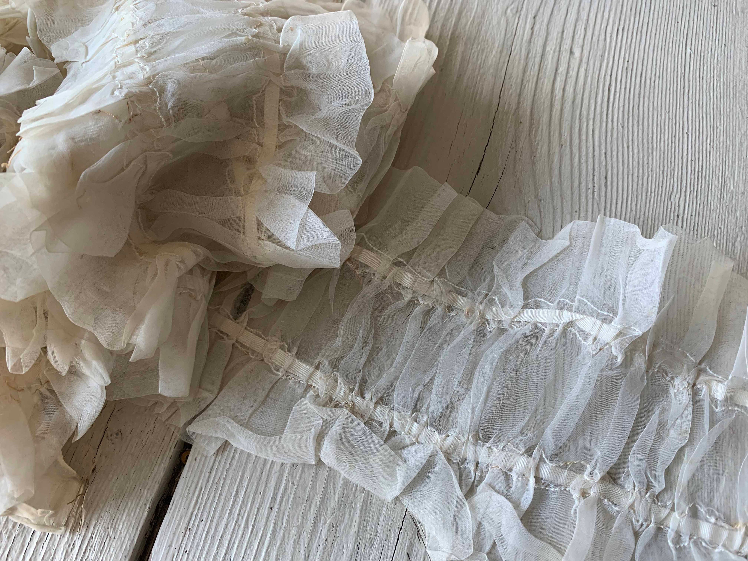 By the Foot Gossamer Pleated and Gathered Trim Repurposed From a 1920s ...