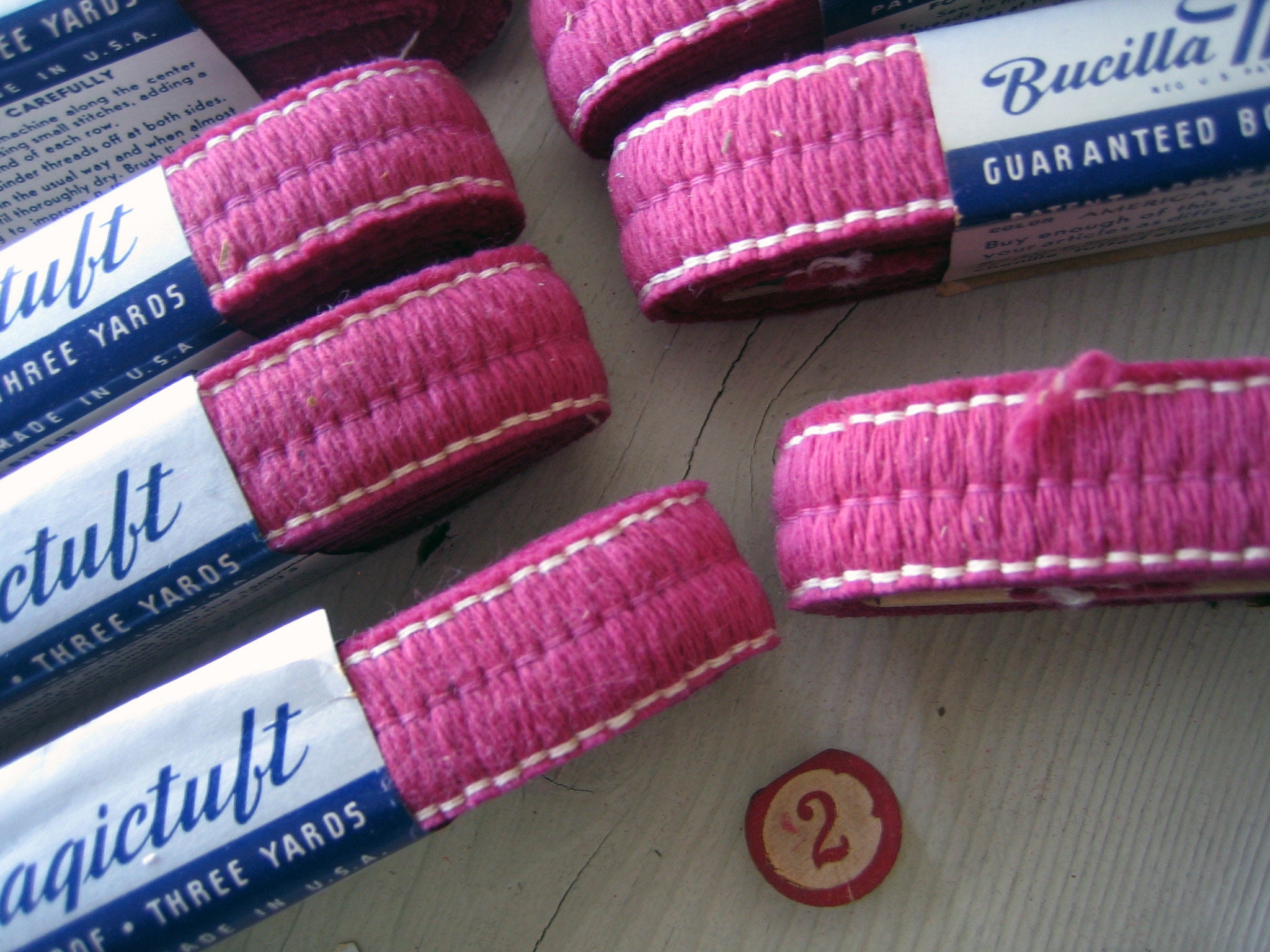 One Skein Vintage 1940s Tuft Cotton Braid for Chenille Tufted Effect ...