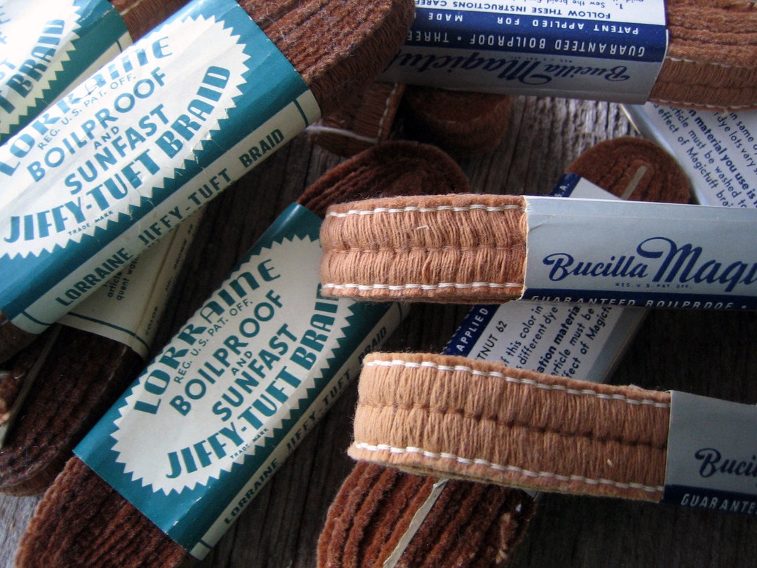 One Skein Vintage 1940s Tuft Cotton Braid for Chenille Tufted Effect ...