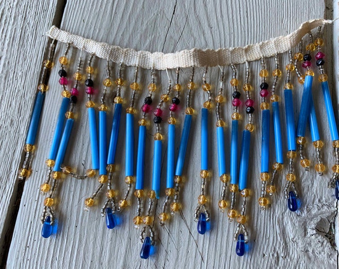 7 Inches Antique Beaded Fringe Fragment ref: A-3539/1 Box 6 - Etsy
