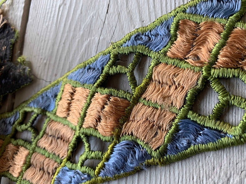 1 Yard Antique Victorian Cut Out Embroidered Trim Art Deco ref: A-5664 ...