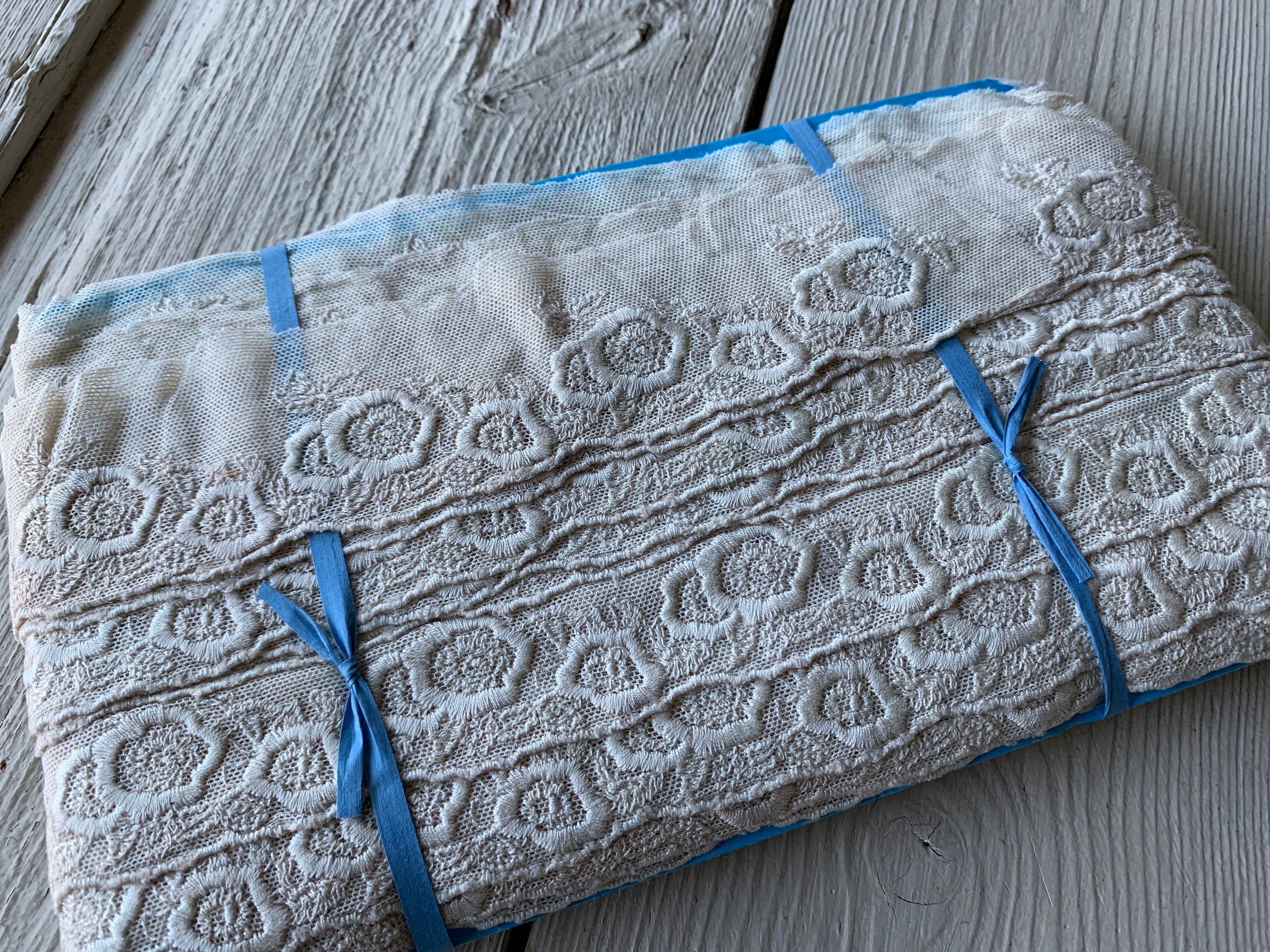 By the 1/2 Yard Antique Embroidered Fine Net Trim Art Deco ref: B-9A ...